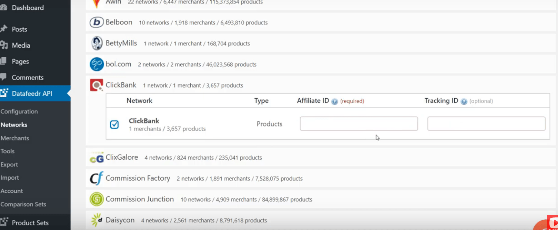 How To Select Networks And Merchants In Datafeedr - Roy Bretton Online